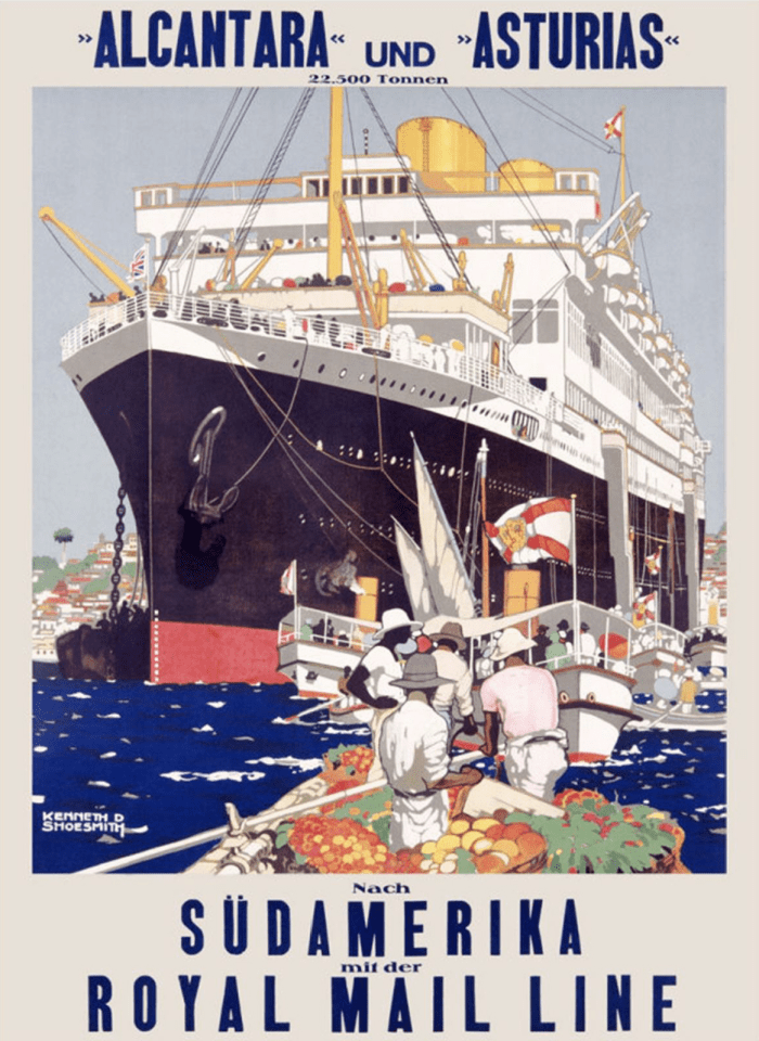 El arte en las láminas de Kenneth D. Shoesmith para la Royal Mail Line ...