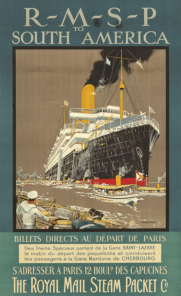 El arte en las láminas de Kenneth D. Shoesmith para la Royal Mail Line ...