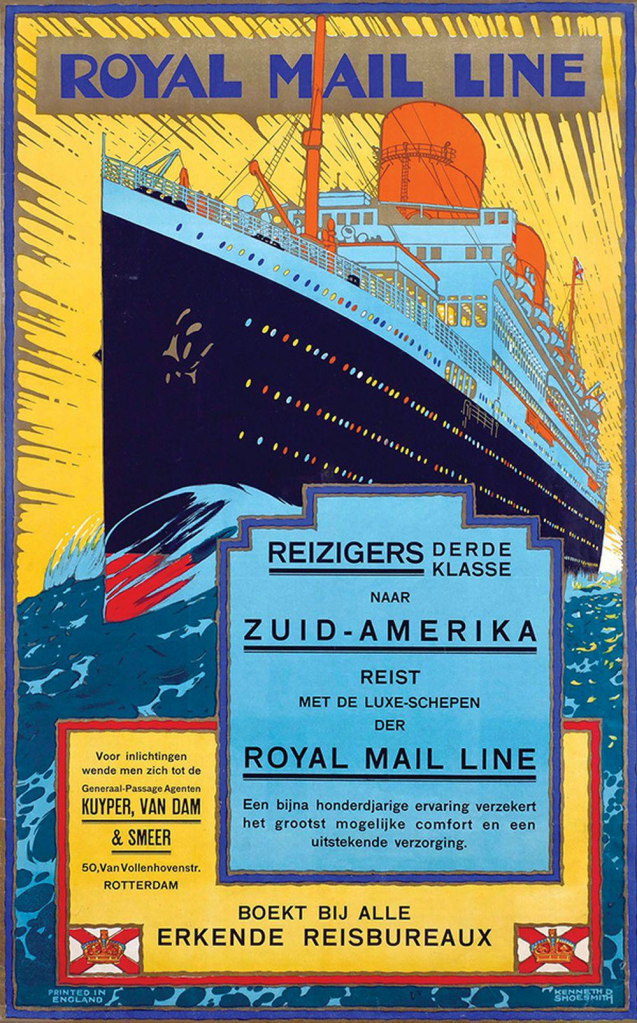 El arte en las láminas de Kenneth D. Shoesmith para la Royal Mail Line ...